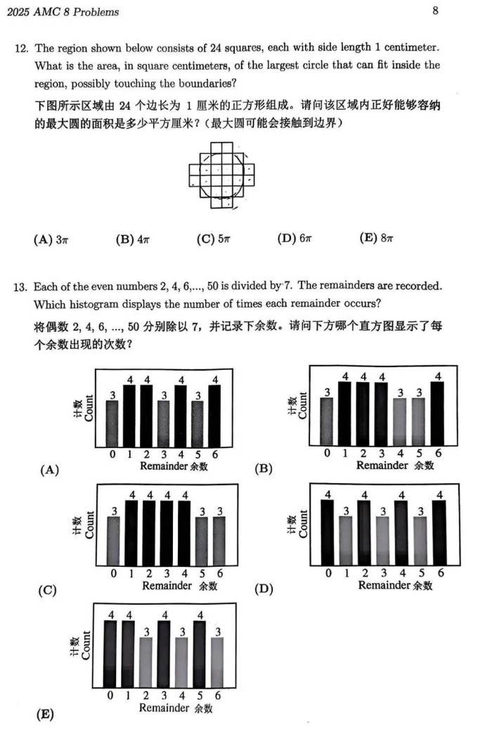 2025年AMC8数学竞赛真题及答案解析-国际竞赛百科